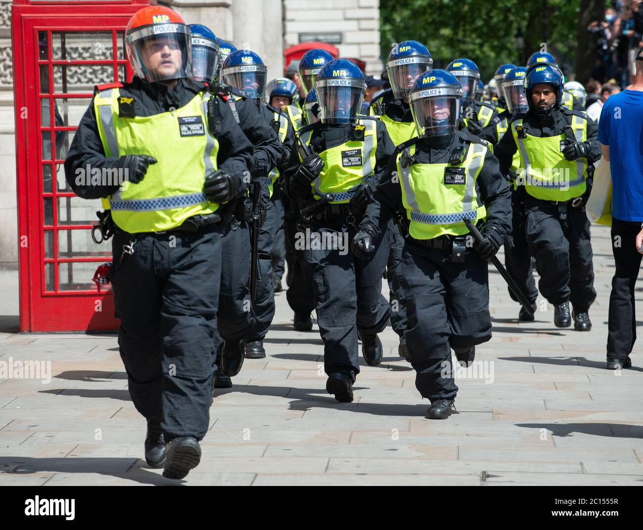 Riot police running through Whitehall, to prevent Britain First far ...