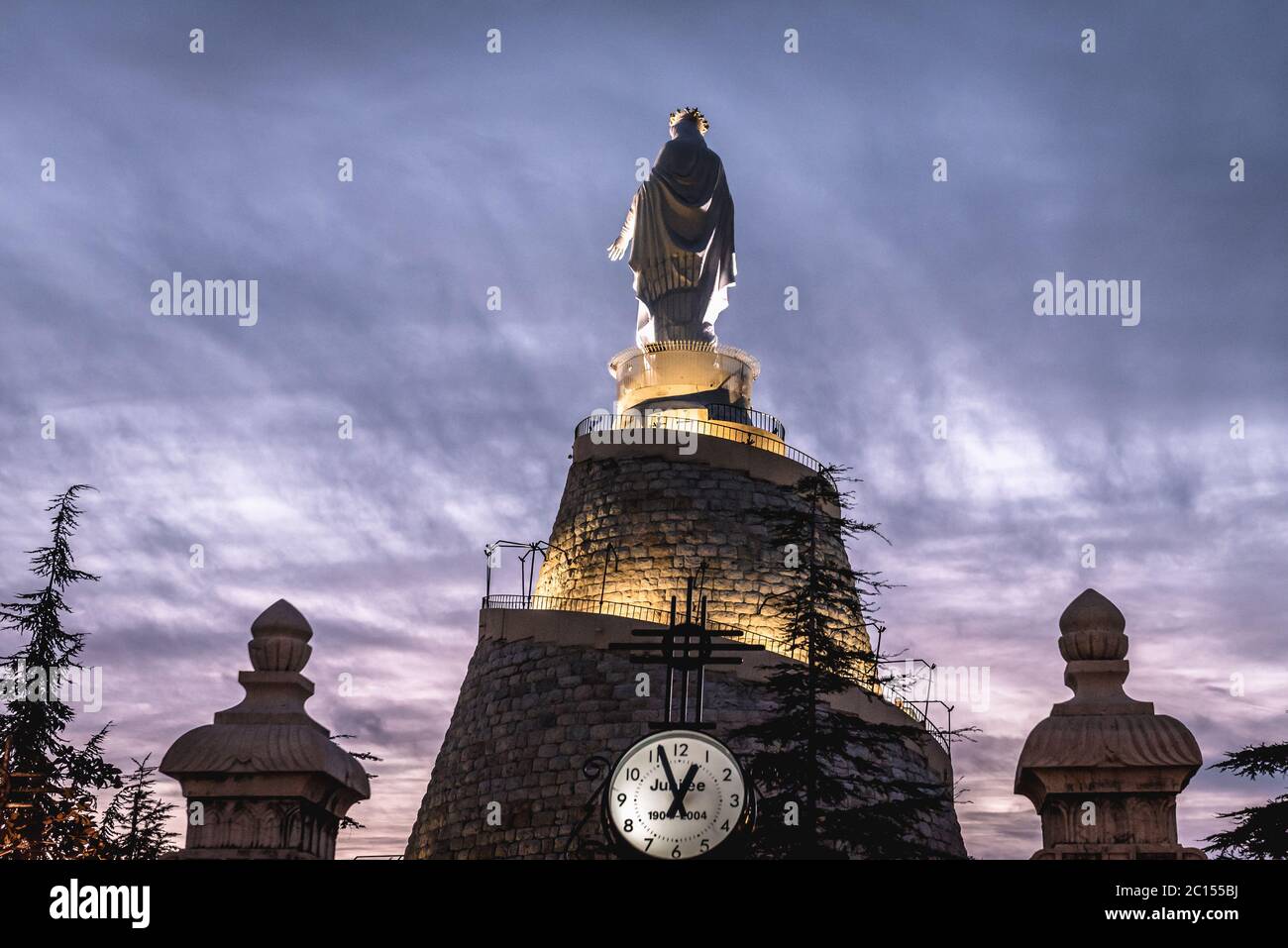 Sculpture of Mary, Mother of Jesus in Our Lady of Lebanon Marian shrine ...