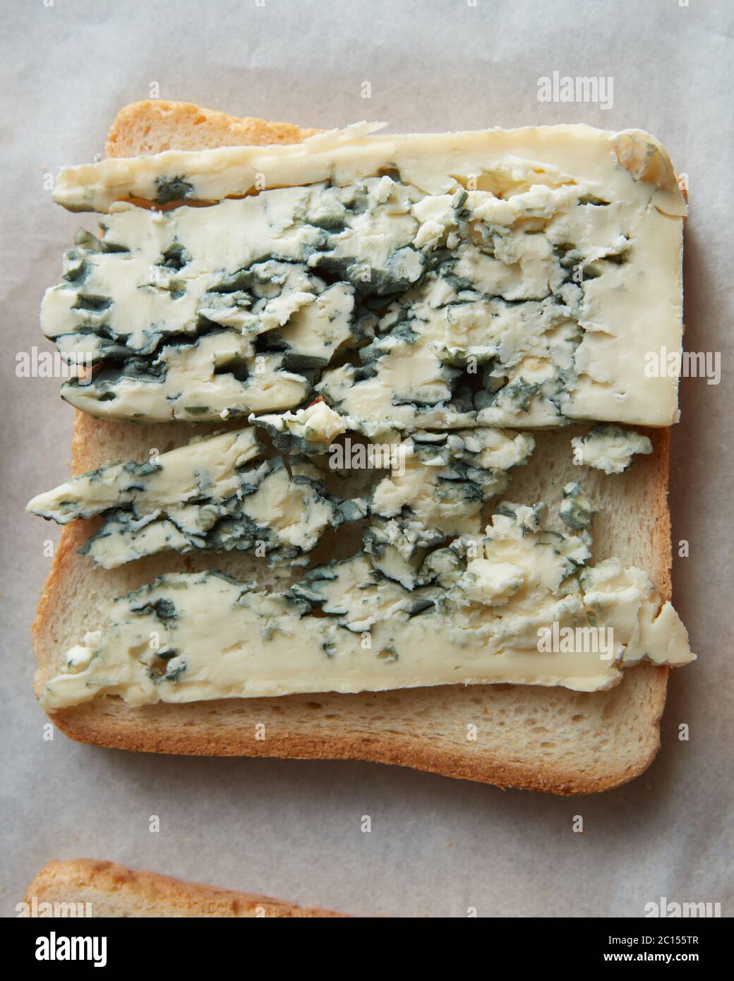 Toast with blue cheese Stock Photo - Alamy