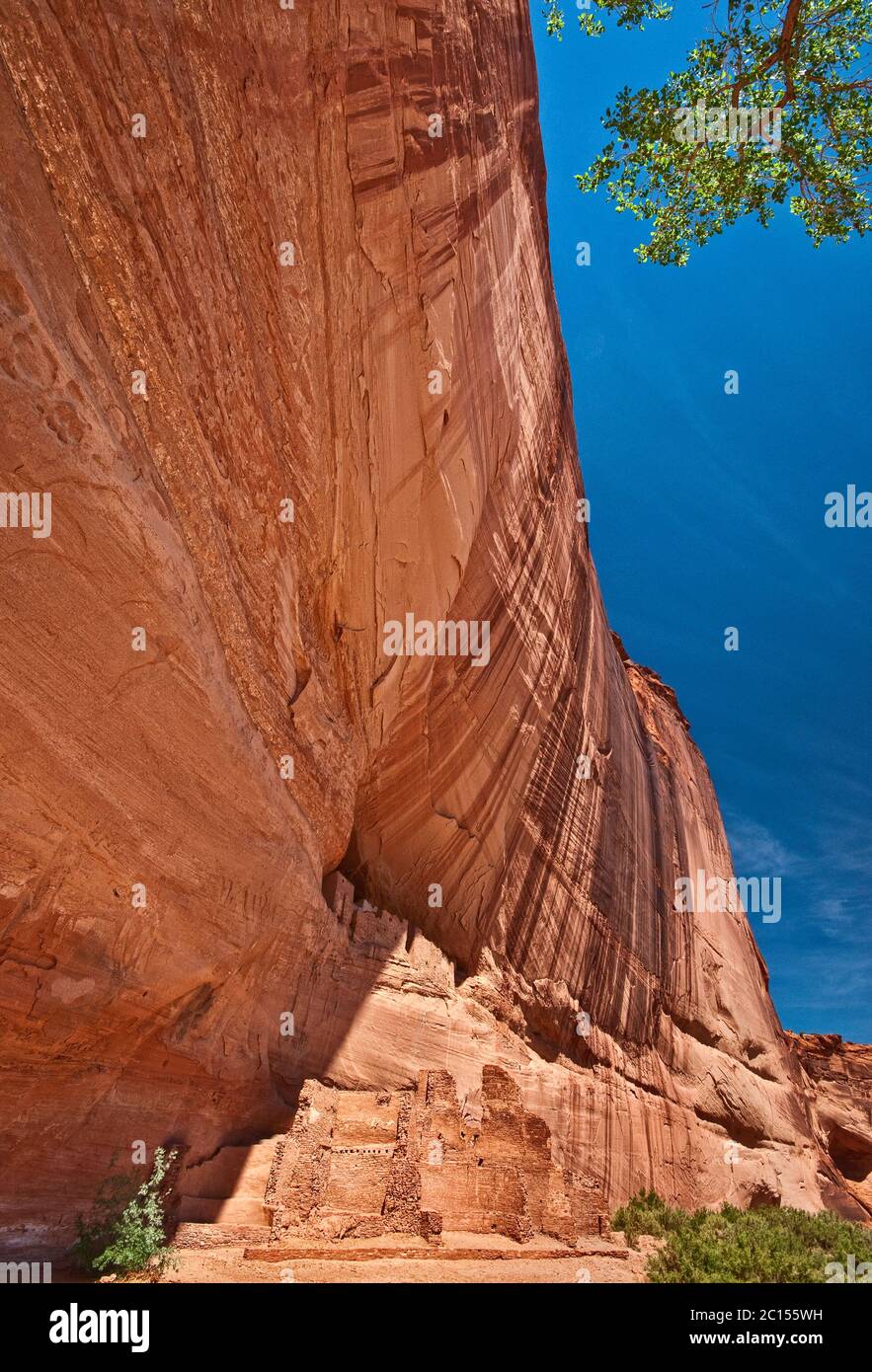 White House ruins, desert varnish on wall, Canyon de Chelly National ...