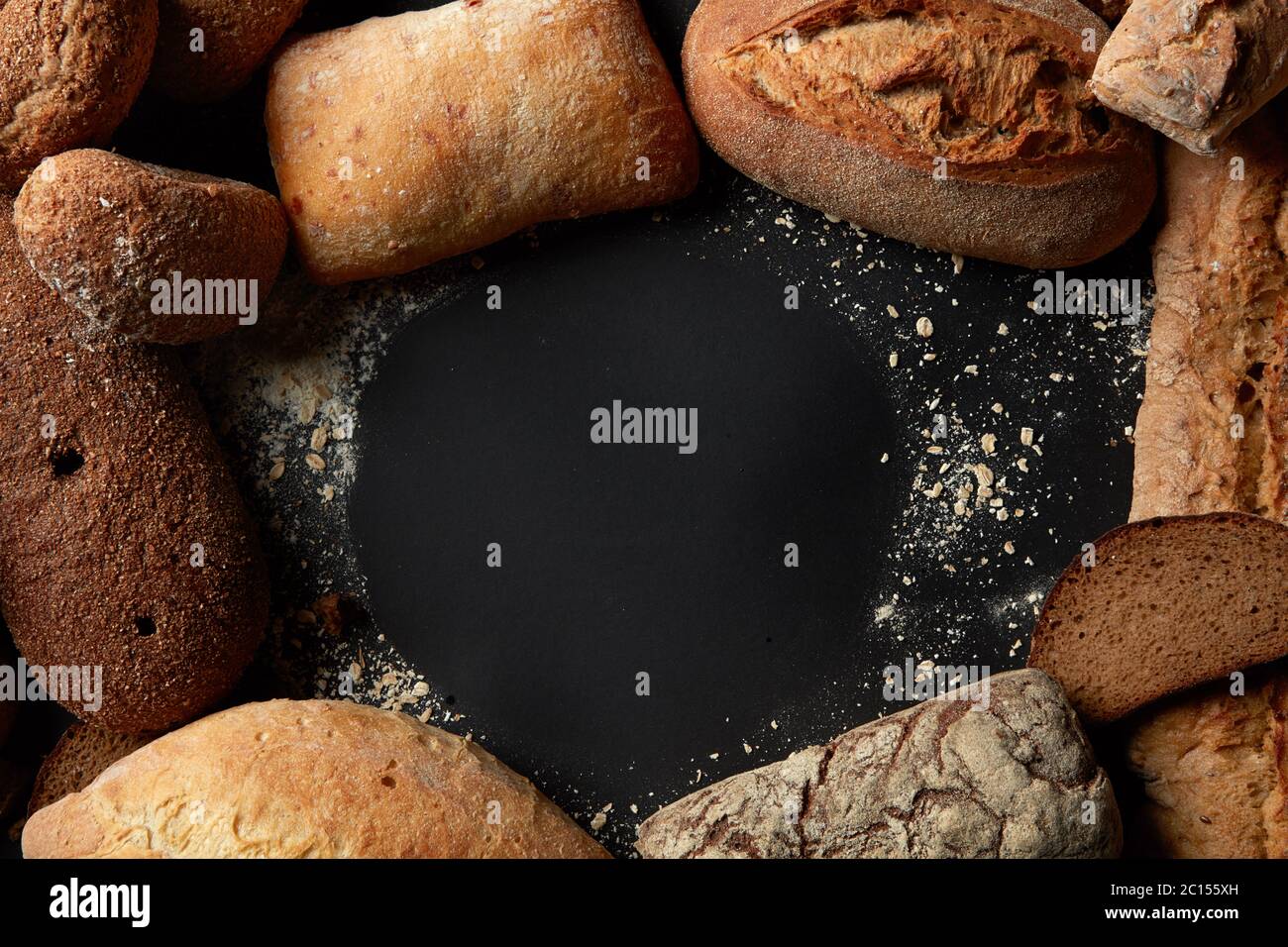 Round bread space for copy hi-res stock photography and images - Alamy