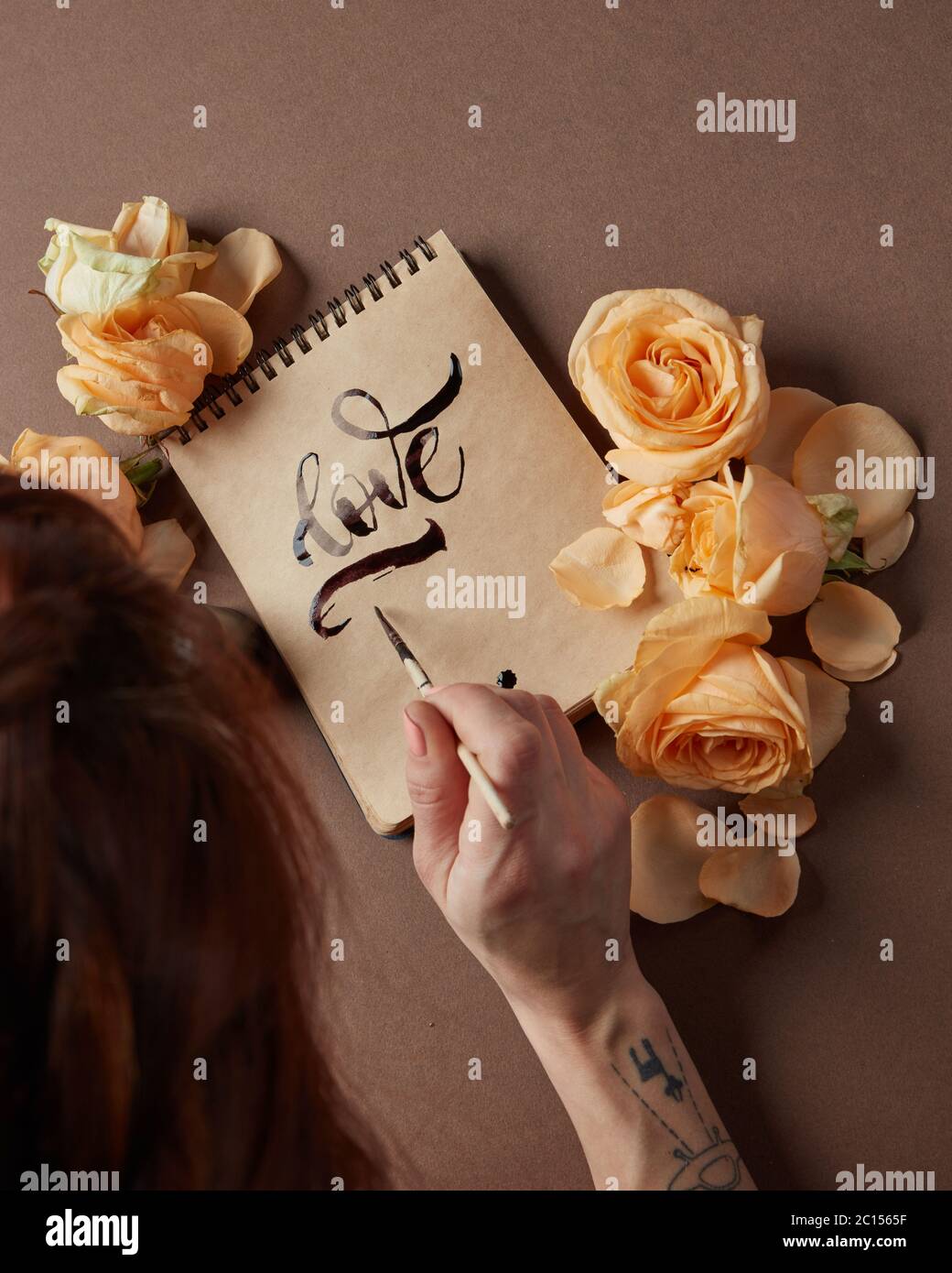 Love letter with roses Stock Photo - Alamy