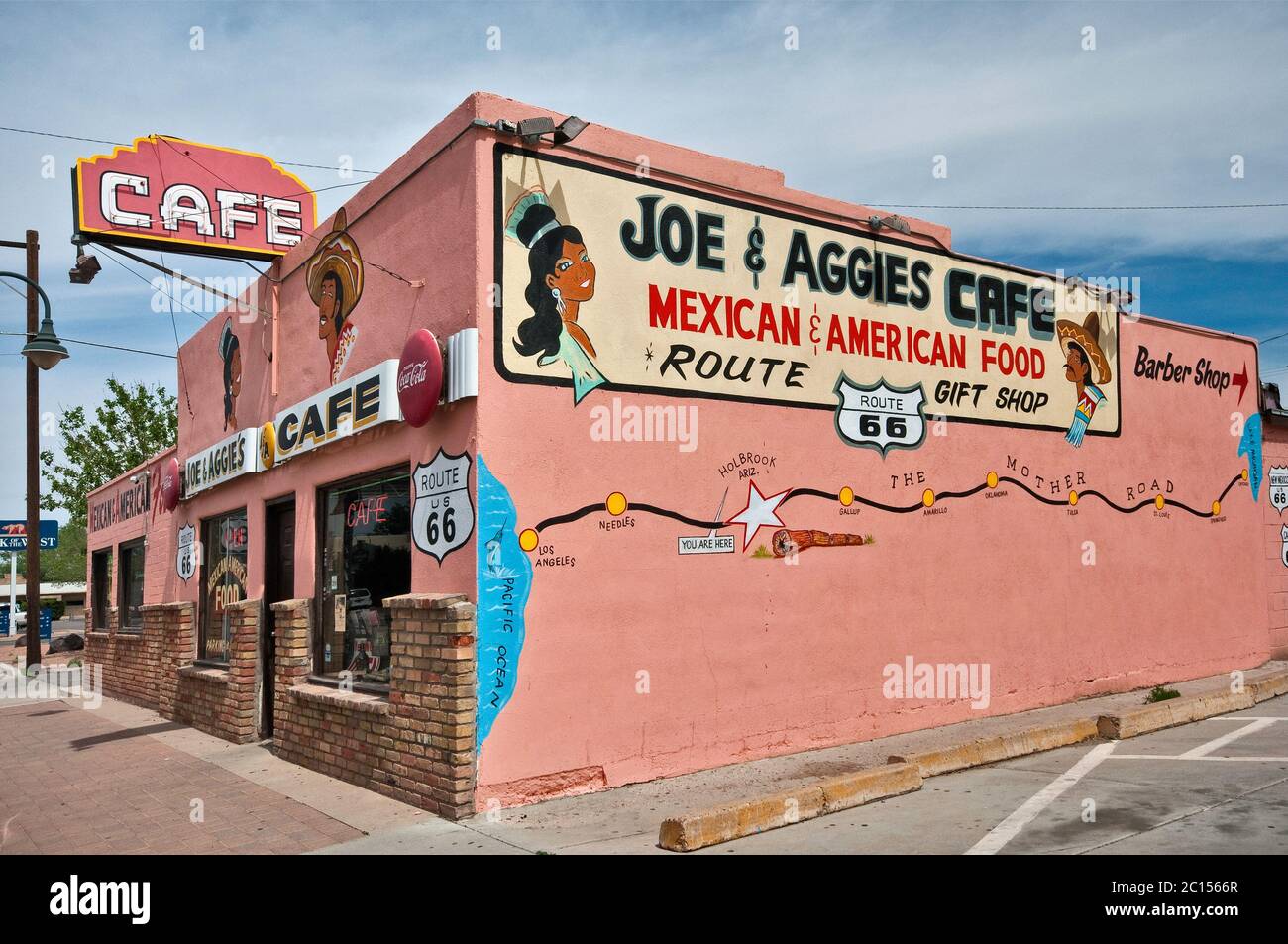 Map of Route 66 at Joe & Aggies Cafe in Holbrook, Arizona, USA Stock ...