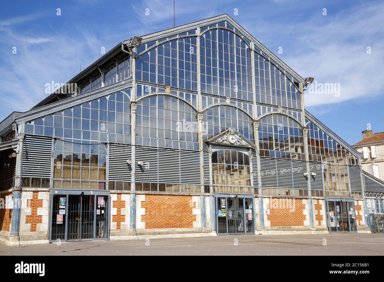 Paris, France - March 27, 2017: Building of covered market in Niort was ...