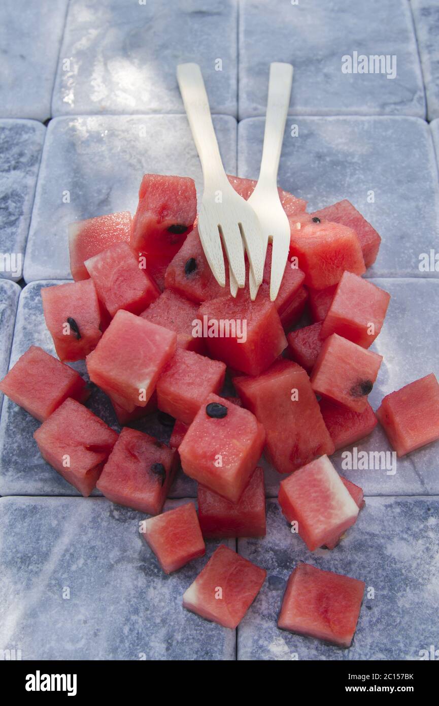 Watermelon cubes hi-res stock photography and images - Alamy