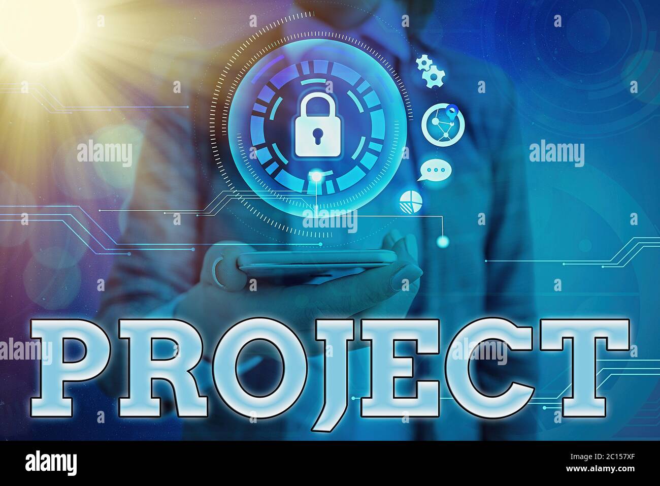 Text sign showing Project. Business photo showcasing collaborative ...