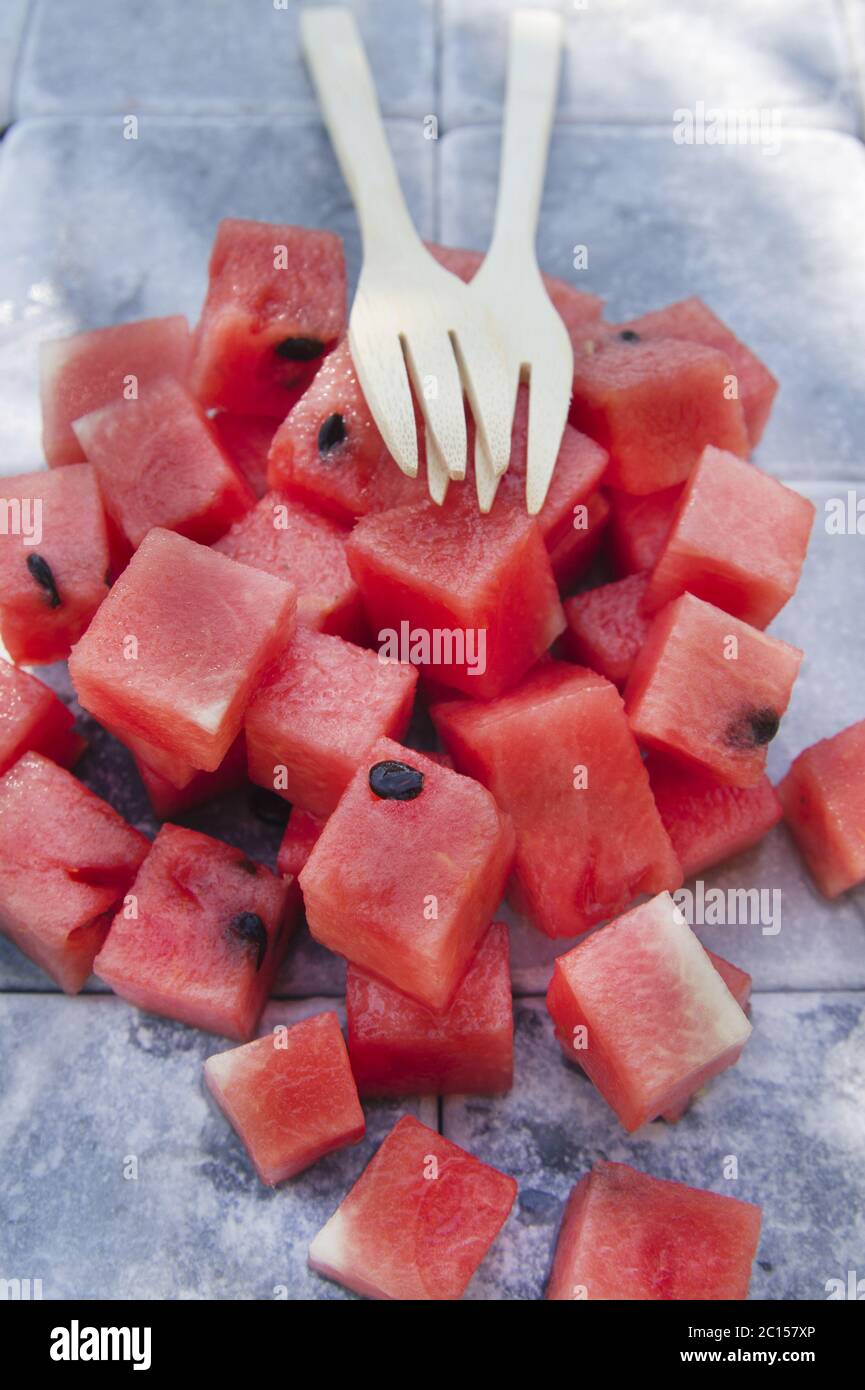 Watermelon cubes hi-res stock photography and images - Alamy