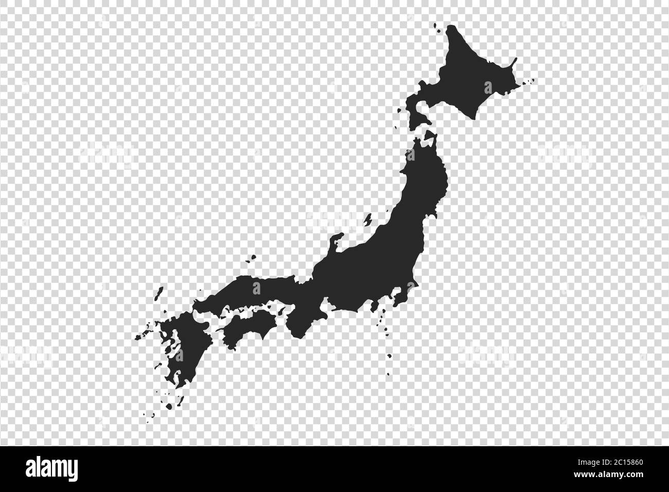 Japan map with gray tone on png or transparent background,illustration ...