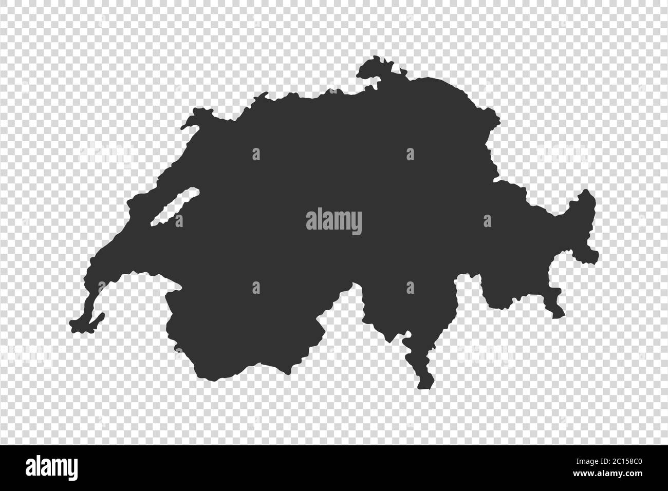 Switzerland map with gray tone on png or transparent background ...