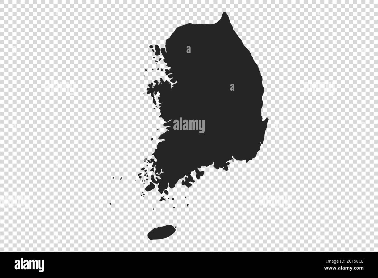South Korea map with gray tone on png or transparent background ...