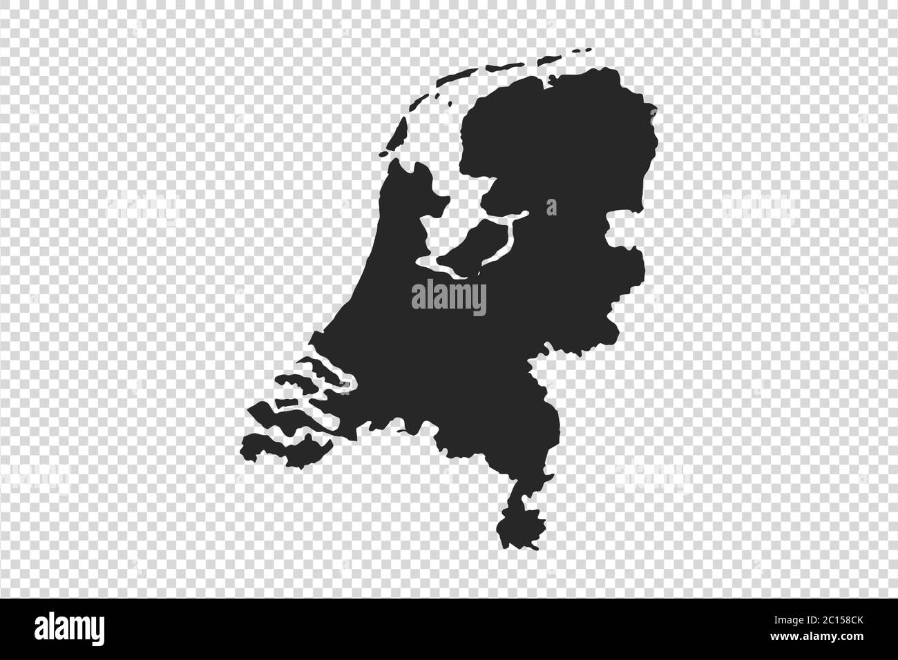Netherlands map with gray tone on png or transparent background ...