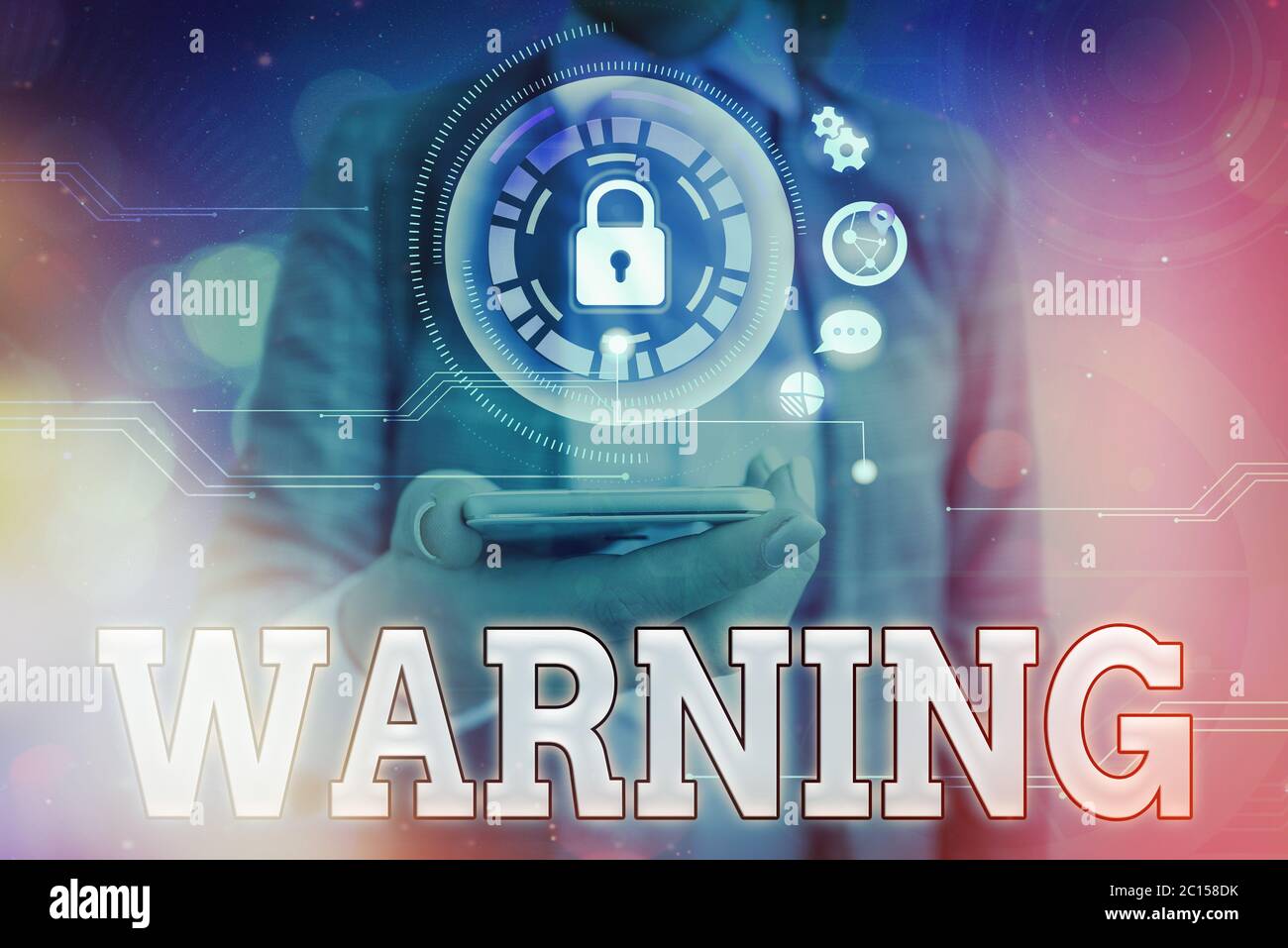 Text sign showing Warning. Business photo showcasing statement or event ...