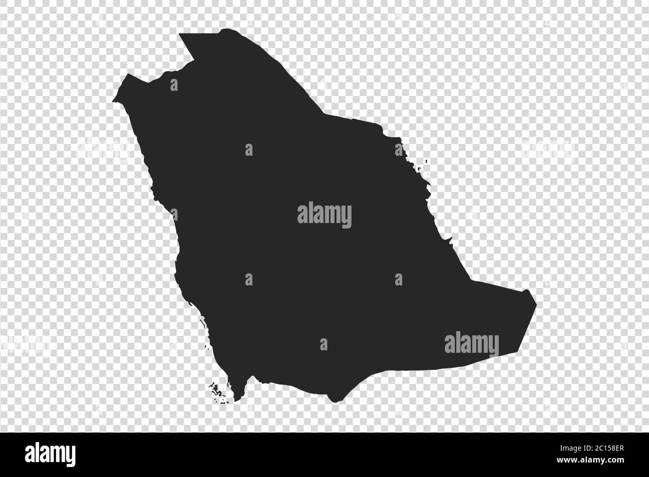 Saudi Arabia map with gray tone on png or transparent background ...