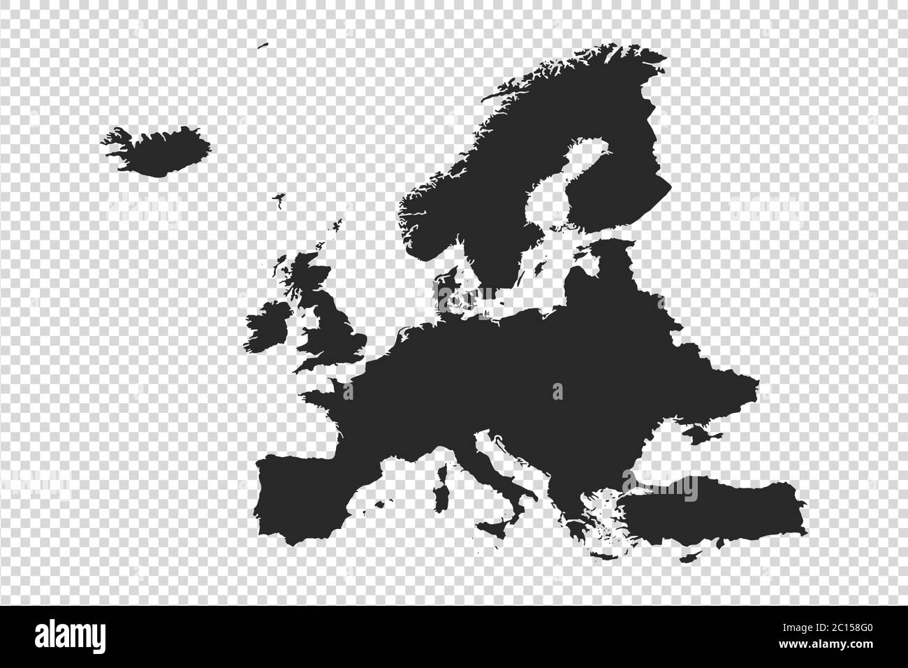 Europe map with gray tone on png or transparent background,illustration ...