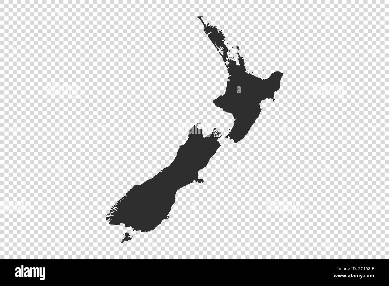 New Zealand map with gray tone on png or transparent background ...