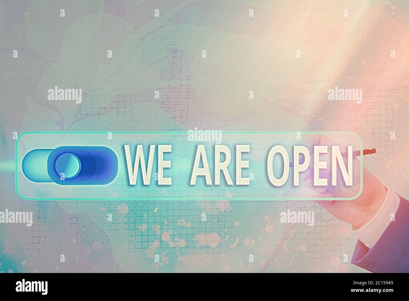 Text sign showing We Are Open. Business photo text no enclosing or ...