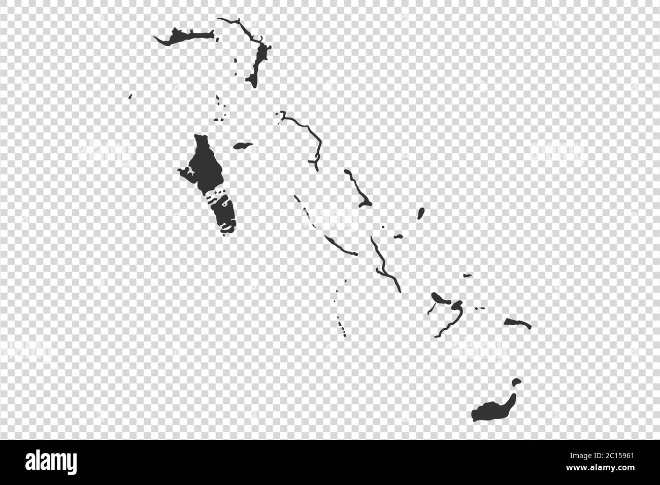 Bahamas map with gray tone on png or transparent background ...