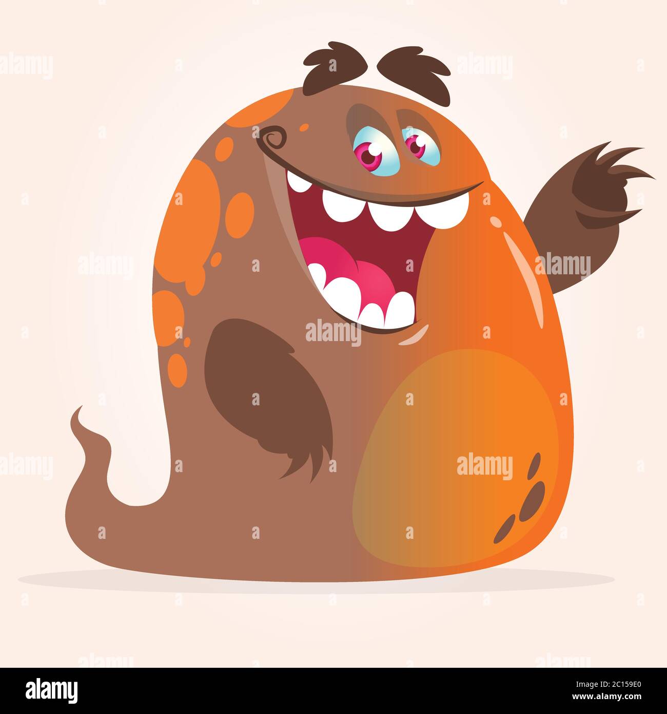 Happy cartoon monster. Vector Halloween monster Stock Vector Image ...