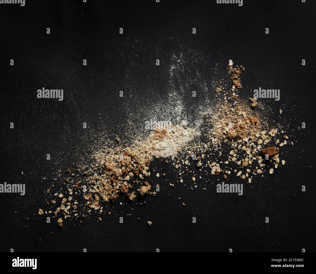 Sprinkled flour over background Stock Photo - Alamy