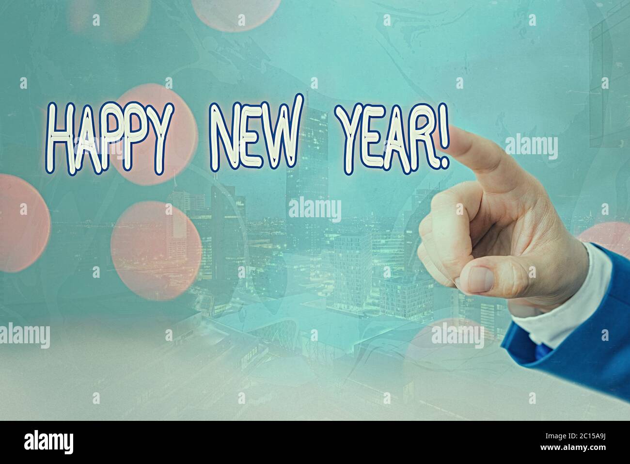 Writing note showing Happy New Year. Business concept for another year ...