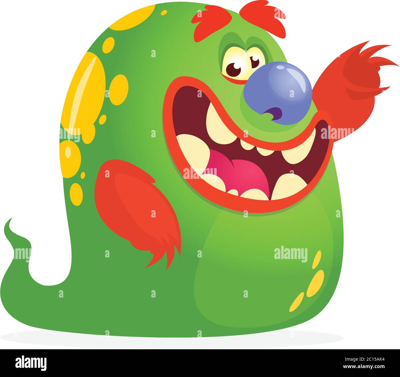Green cartoon monster Stock Vector Image & Art - Alamy