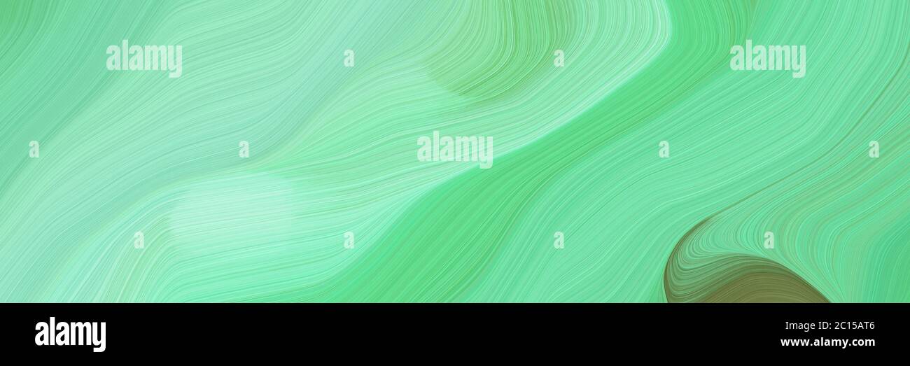elegant curvy swirl waves background design with medium aqua marine ...