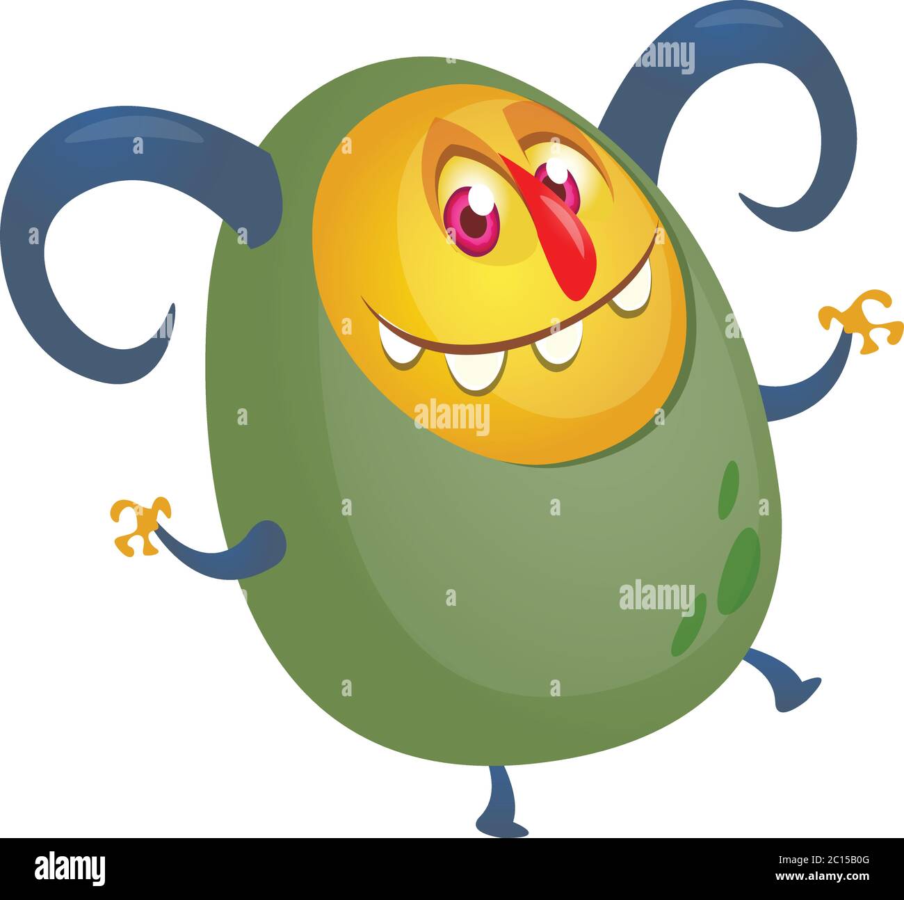Scary little blue monster Stock Vector Images - Alamy