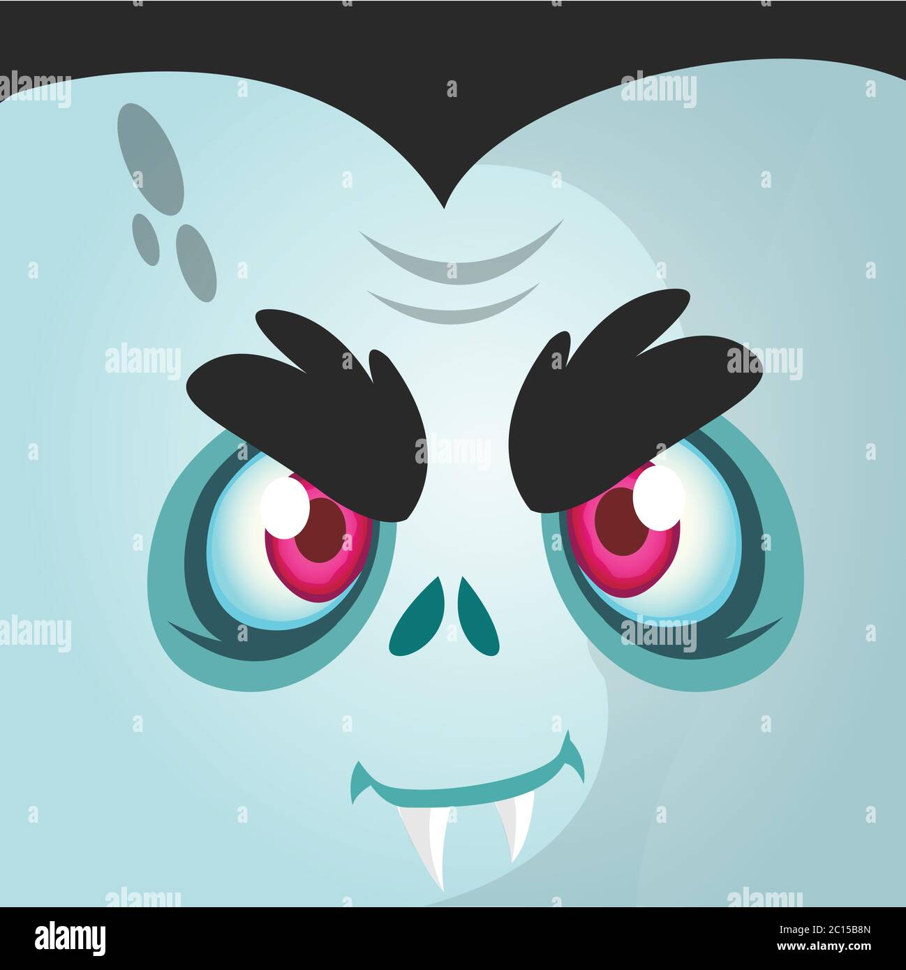 Cartoon vampire face. Halloween vector illustration Stock Vector Image ...