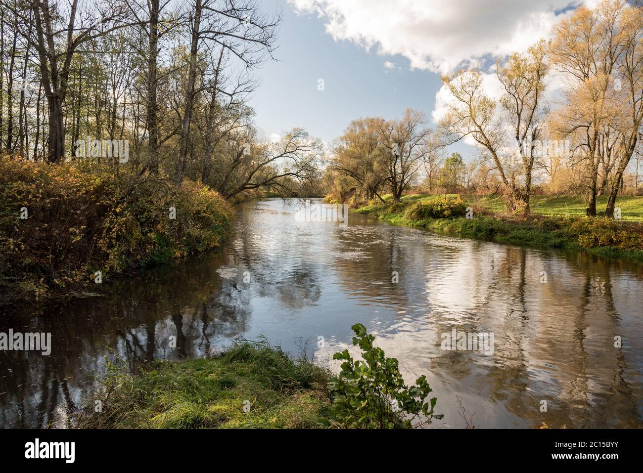 Rivers connection with colorful trees around during autumn - Olse and ...