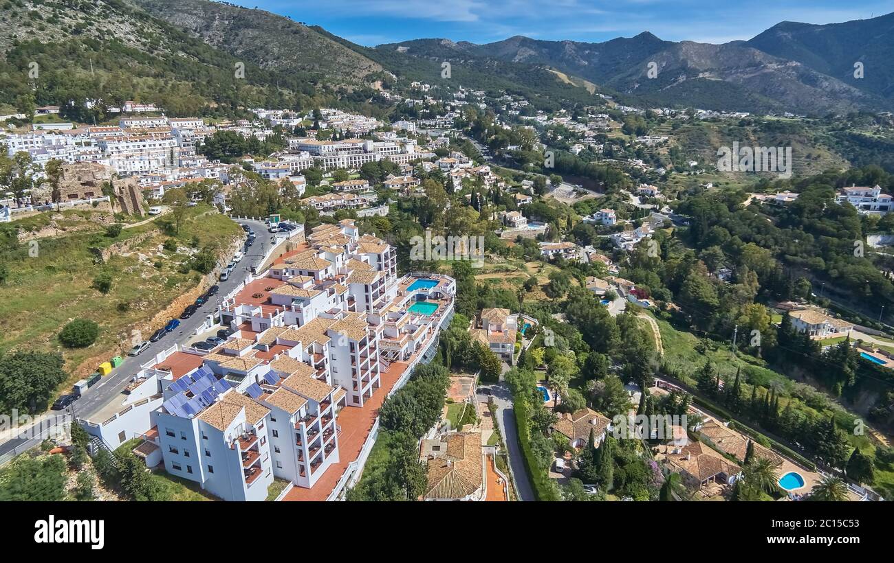 Landscape of Mijas town in Malaga province, Andalusia, Spain Stock ...