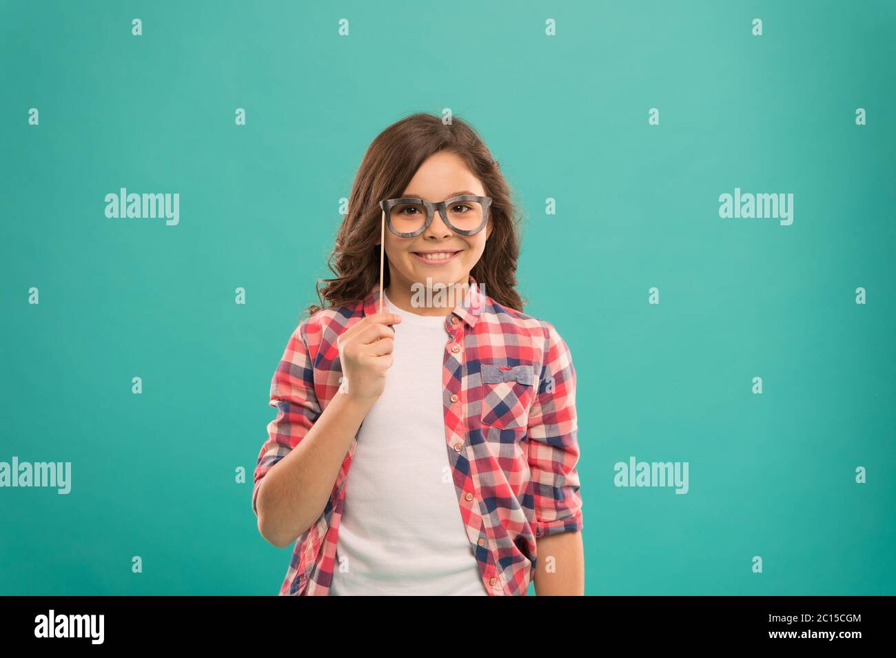 Cute nerd. Smart baby. Kid hold cute eyeglasses photo booth props party ...