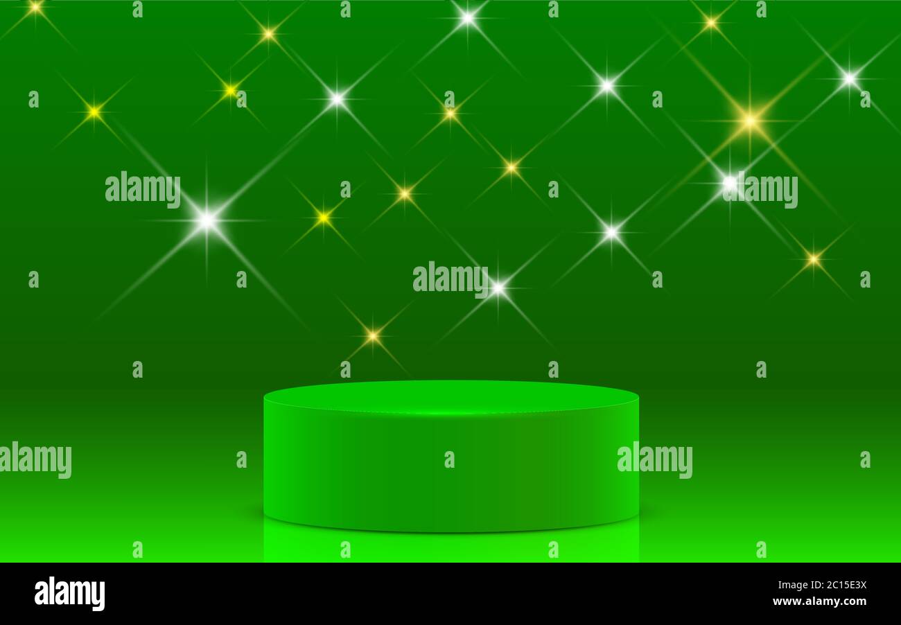 3d cylinder green podium Stock Vector Images - Alamy