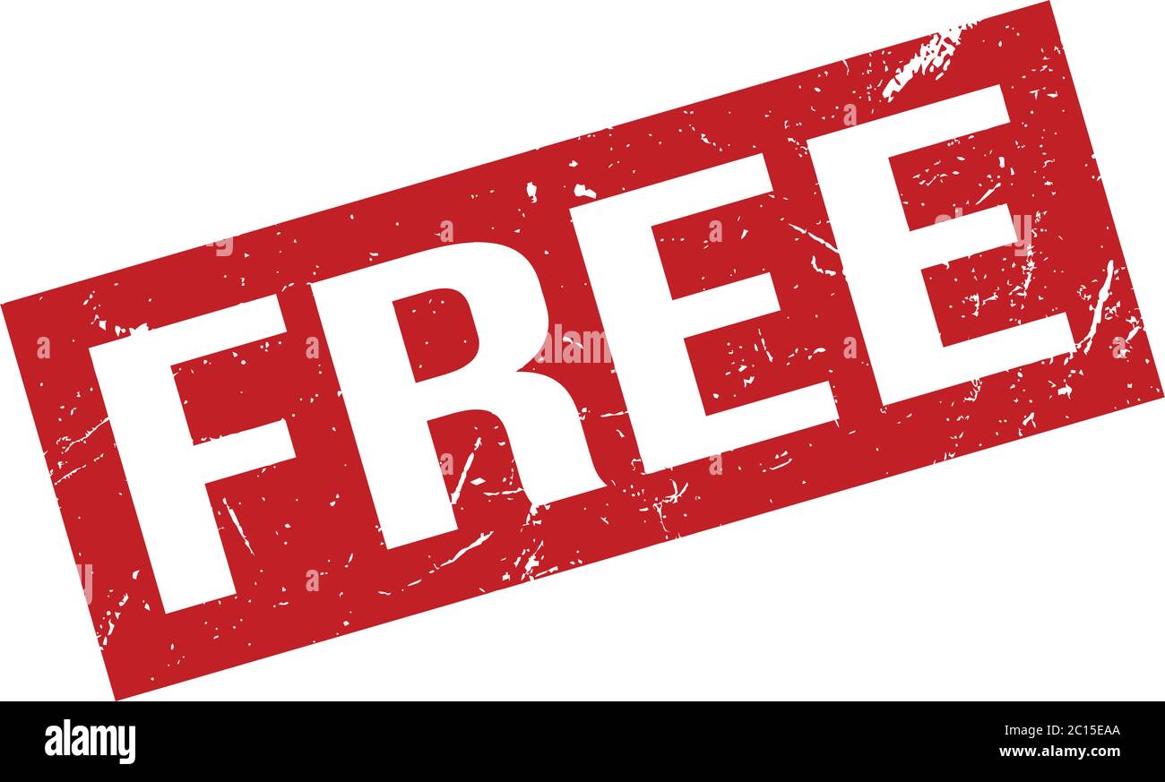 Free Rubber Stamp. Red Free Rubber Grunge Stamp Seal Vector ...
