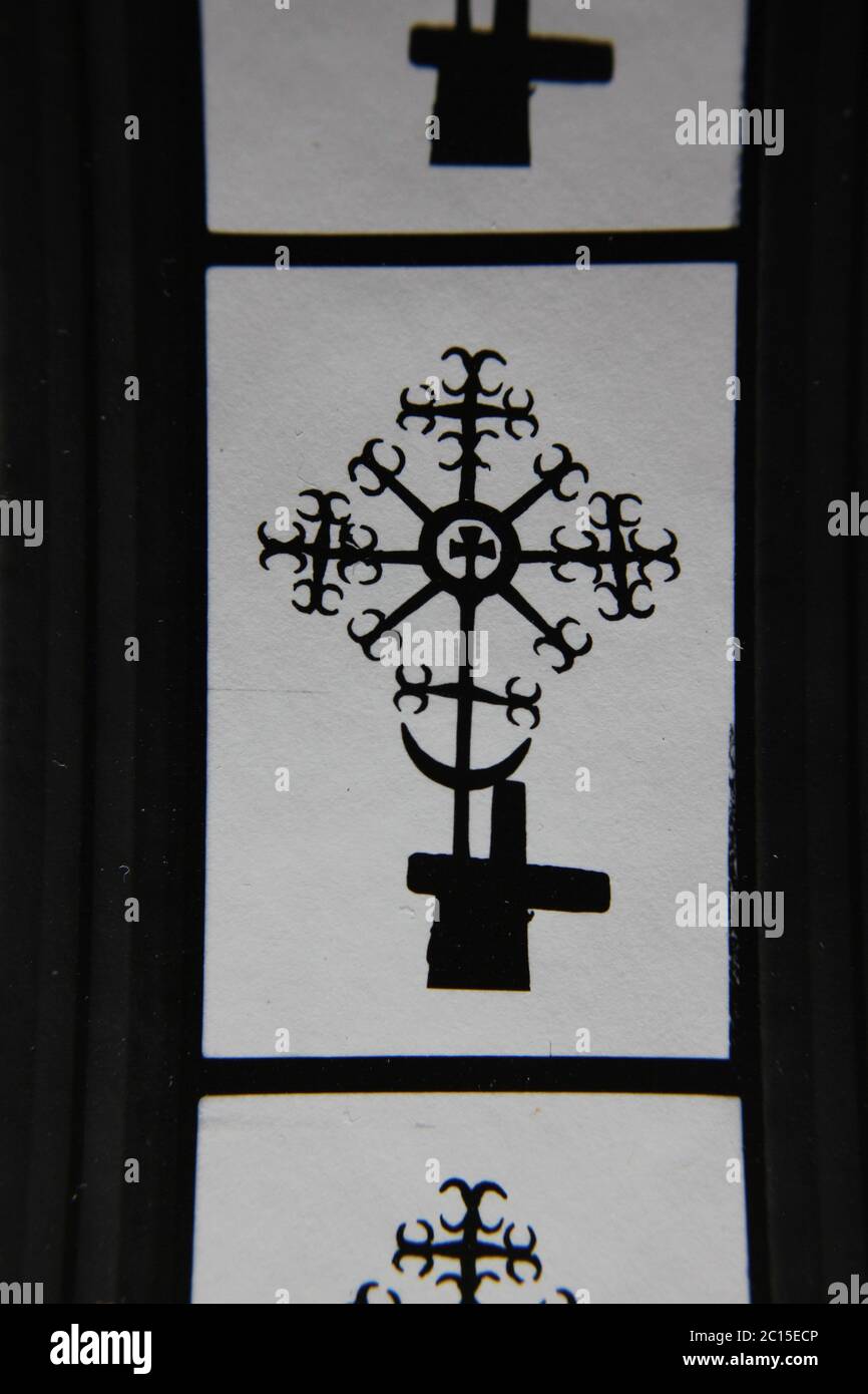 Fine 70s vintage black and white photography of the Christian cross ...