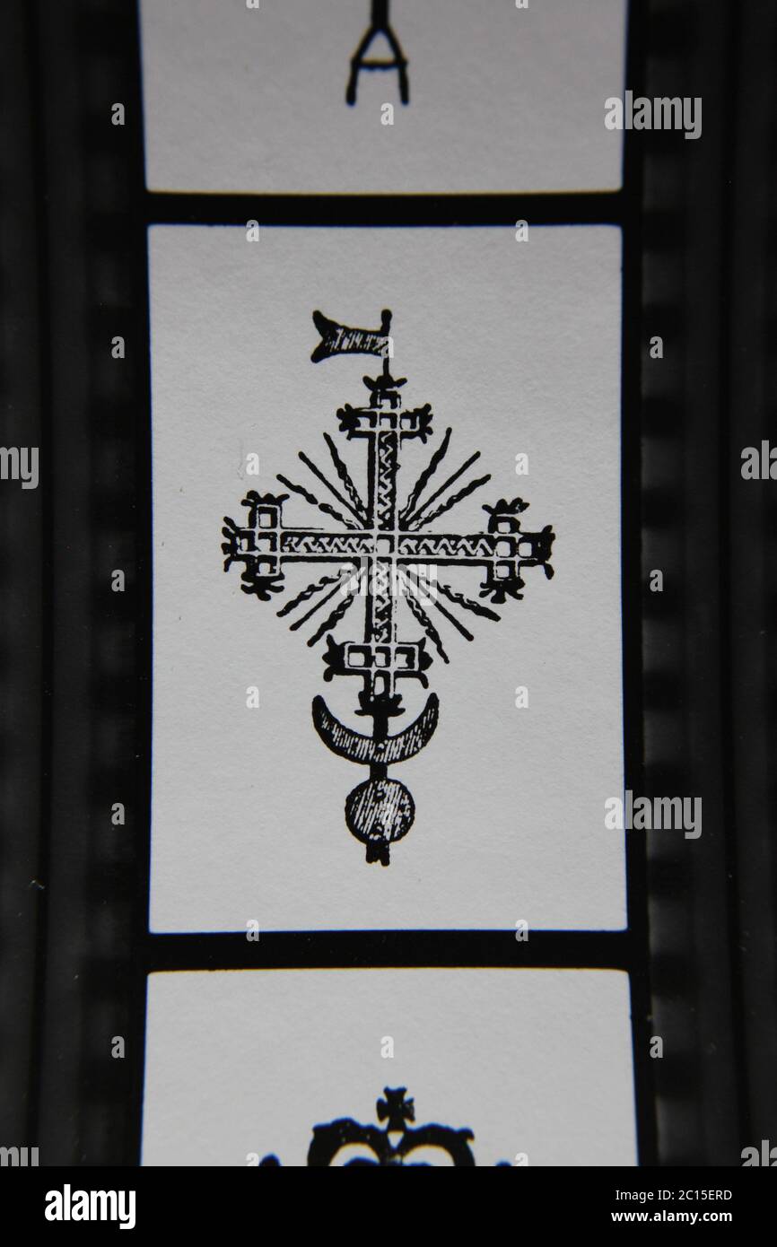 Fine 70s vintage black and white photography of the Christian cross ...