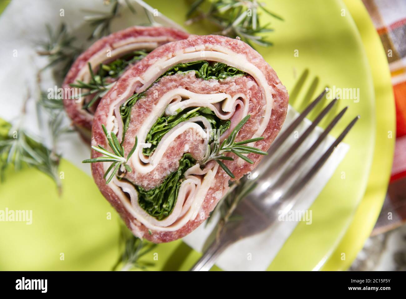 Roll of raw meat Stock Photo - Alamy
