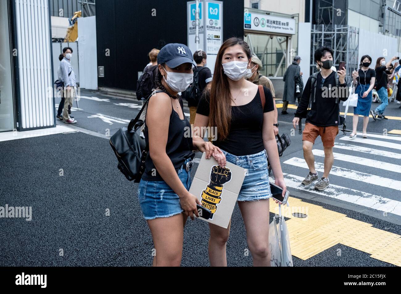 Blm demonstrators with large placard hi-res stock photography and ...