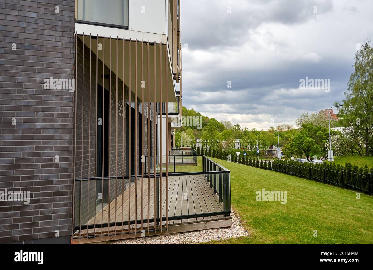 Terrace with a nice view to the city Stock Photo - Alamy