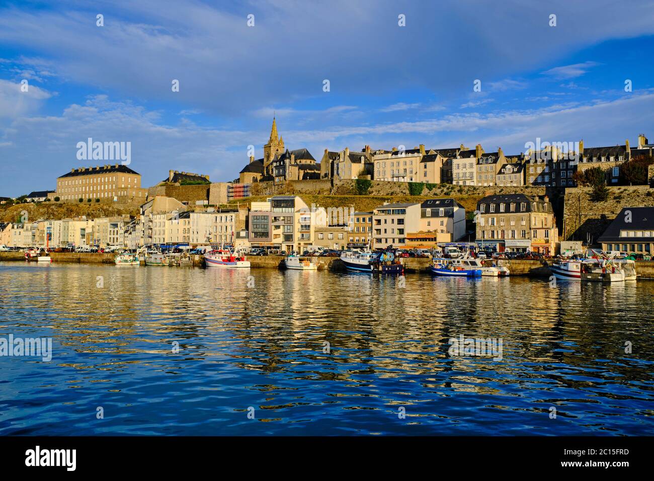 France, Normandy, Manche department, Granville, the port and the High ...