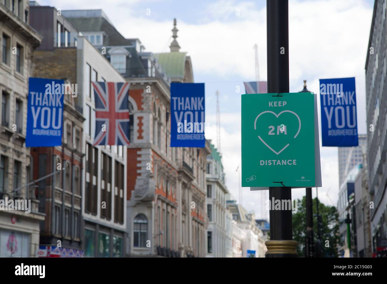Social distancing measures in central London Stock Photo - Alamy