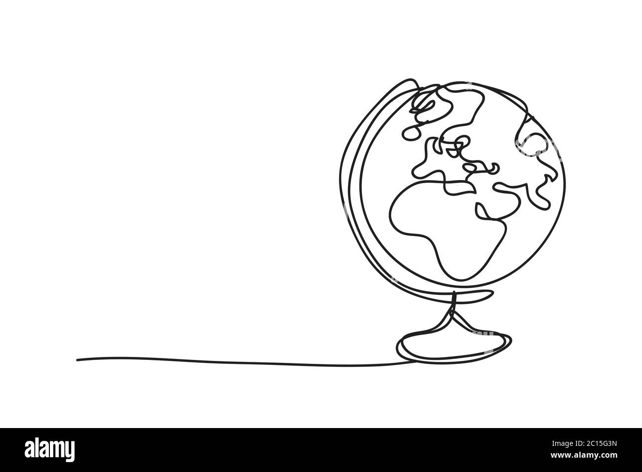 Line drawing world map hi-res stock photography and images - Alamy