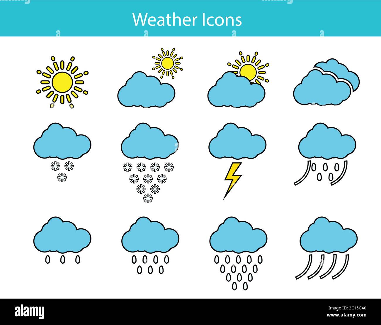 Weather icon , Rain Symbols, drawing style Stock Vector Image & Art - Alamy