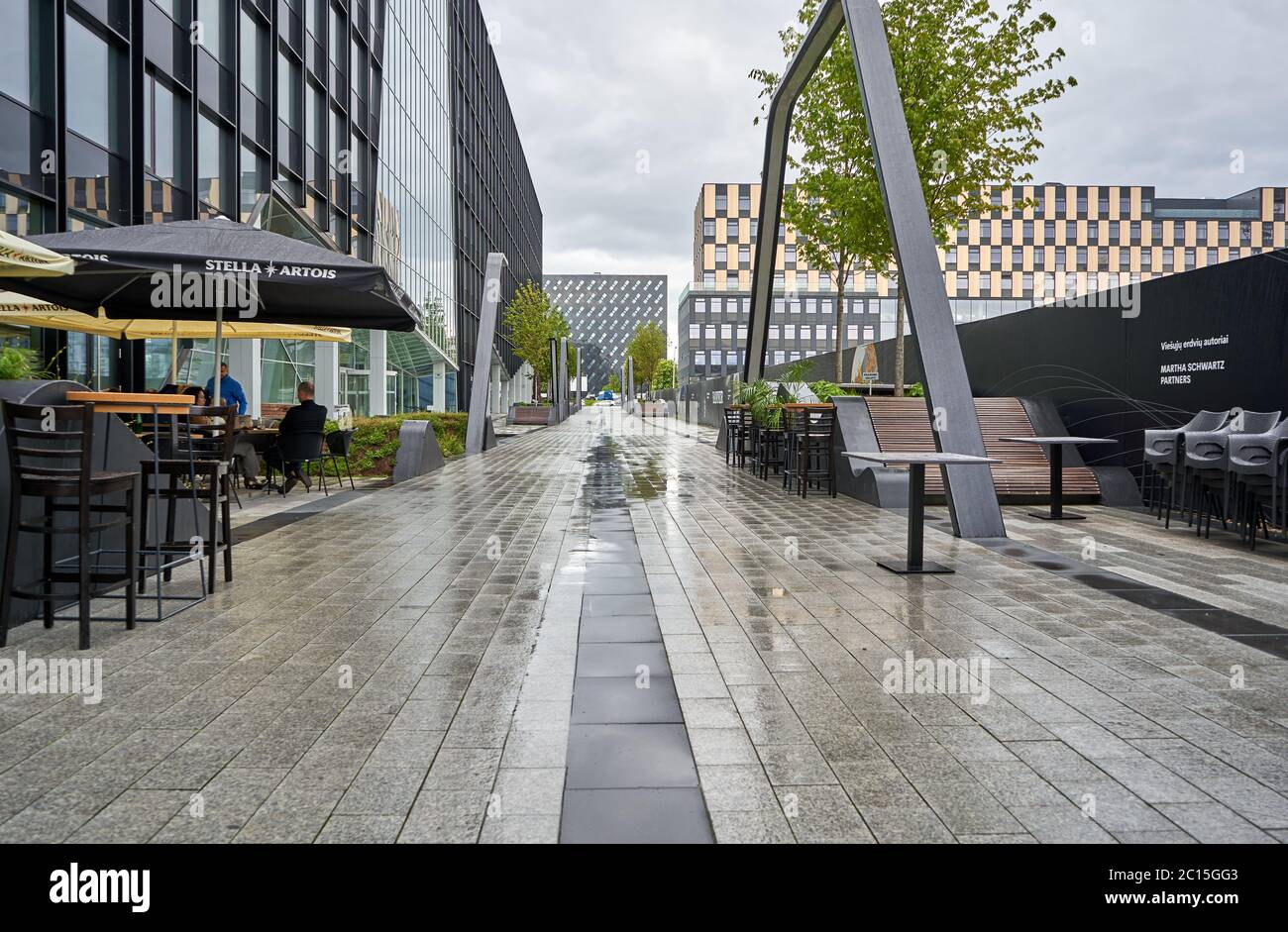 Alley with modern architecture elements Stock Photo - Alamy