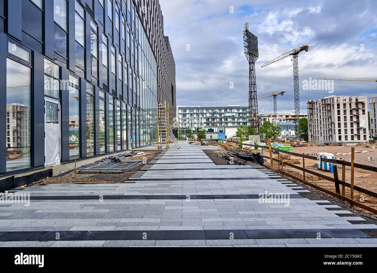 Modern office building is almost finished Stock Photo - Alamy