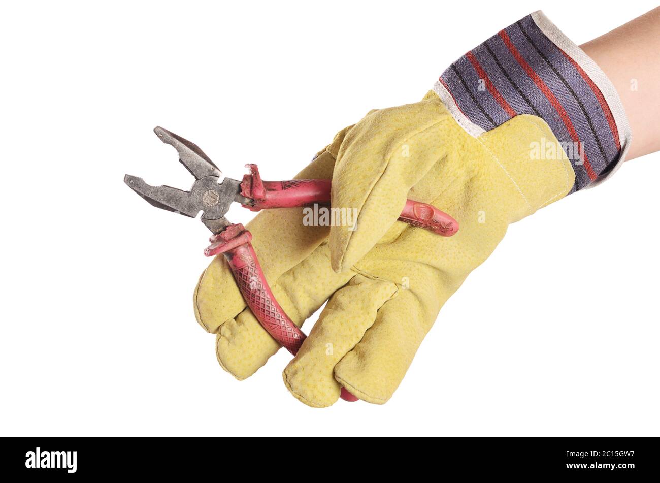 Male hand holding pliers hi-res stock photography and images - Alamy