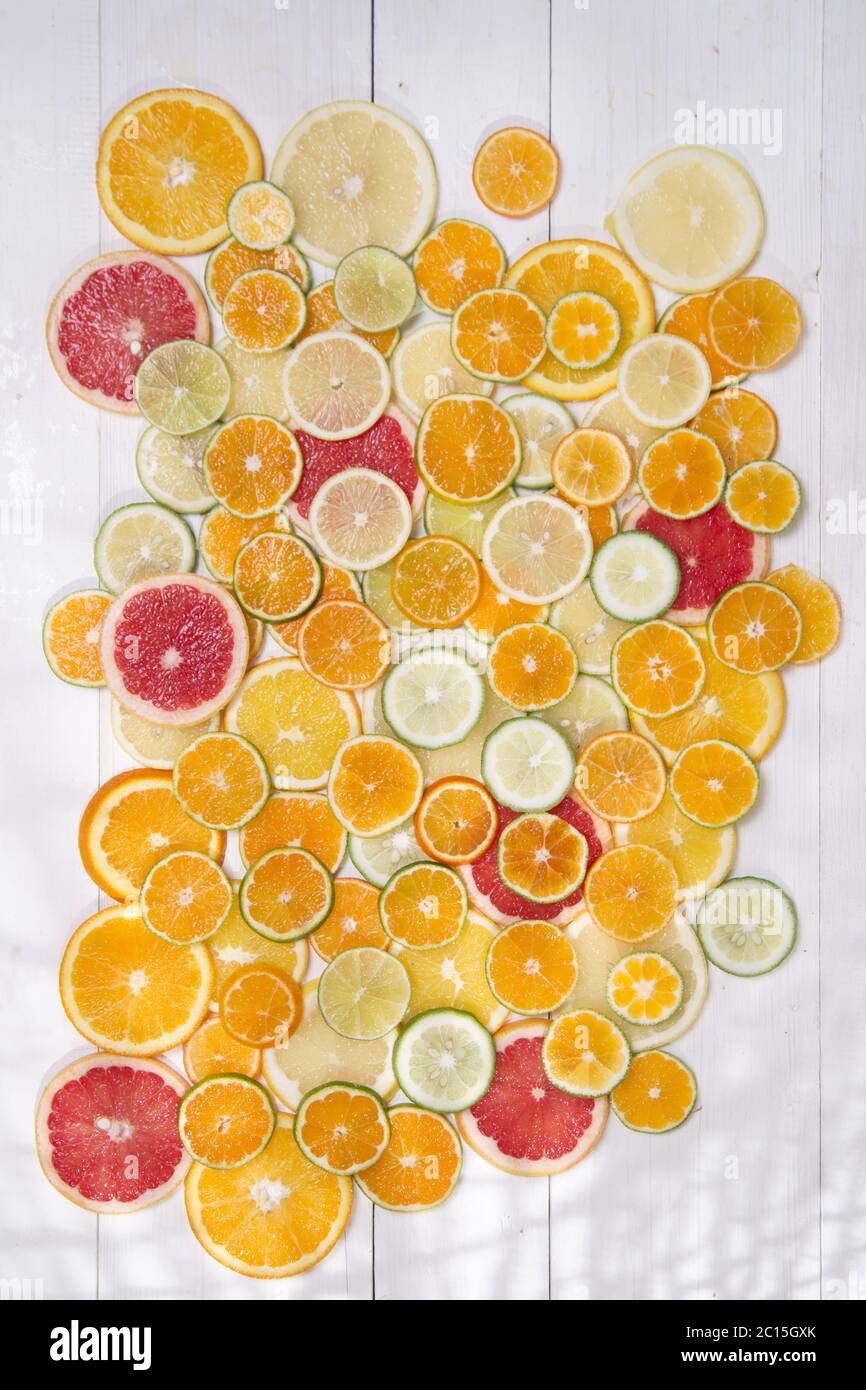 The colors of citrus fruits Stock Photo - Alamy