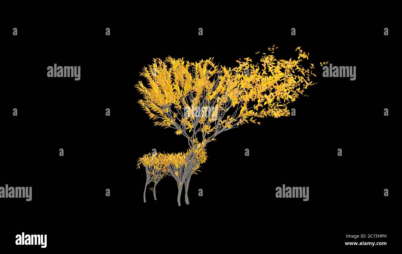 Growing Tree in a shape of a deer. Eco Concept. 3D rendering Stock ...
