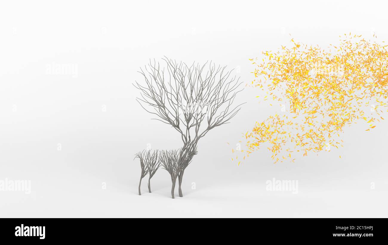 Growing Tree in a shape of a deer. Eco Concept. 3D rendering Stock ...