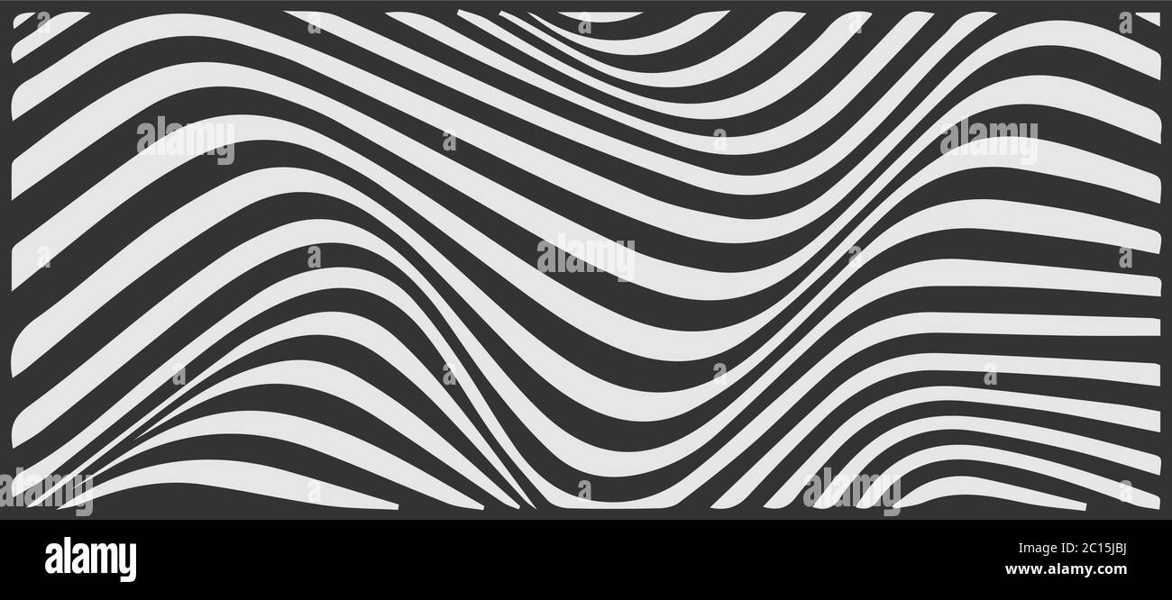 abstract 3d wave black and white line pattern Stock Vector Image & Art ...