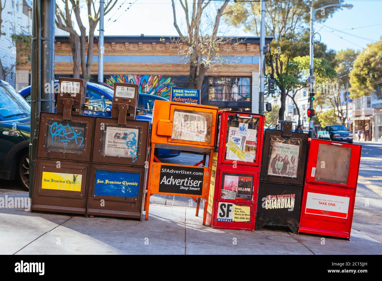 San Francisco Newspaper Vending Machine USA Stock Photo - Alamy